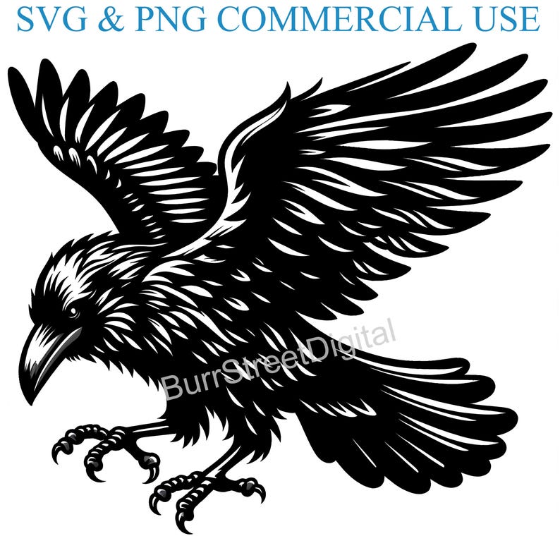 Raven SVG & PNG Digital Files, Vector Graphic Design Print Laser ...