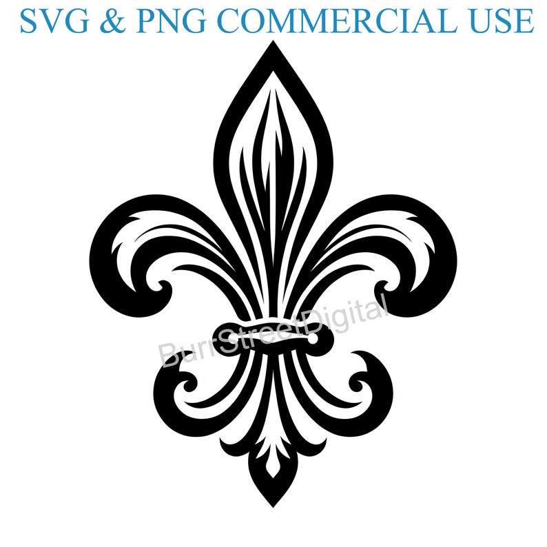 Fleur De Lis PNG & SVG Digital Files for Cricut, Vector Graphic Design Cut Print Laser Engrave ...