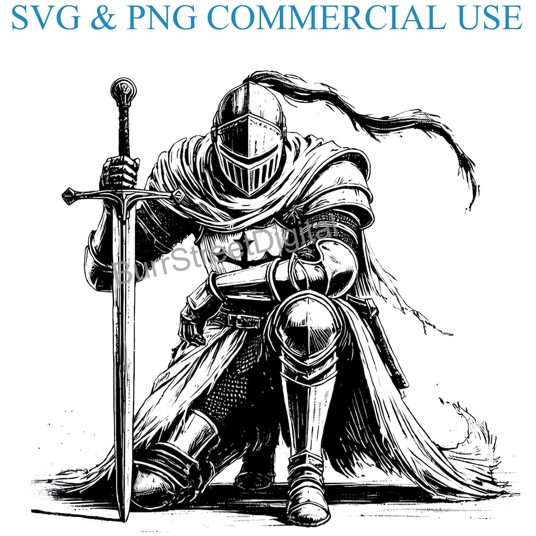 Kneeling Knight SVG, Crusader Vector Graphic (digital Download) - Etsy