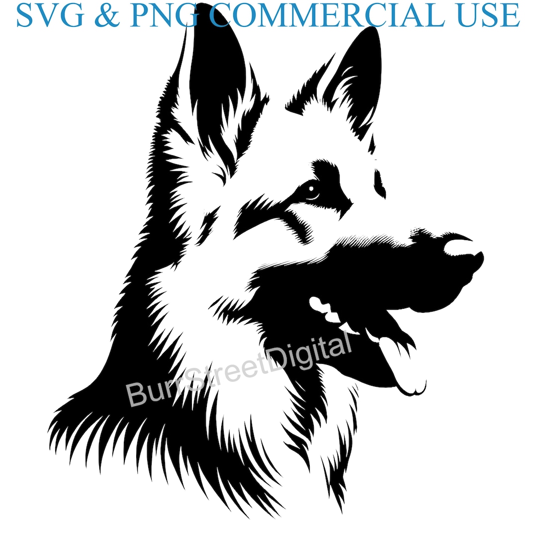 German Shepherd SVG & PNG Digital Files, Vector Graphic Design Print ...