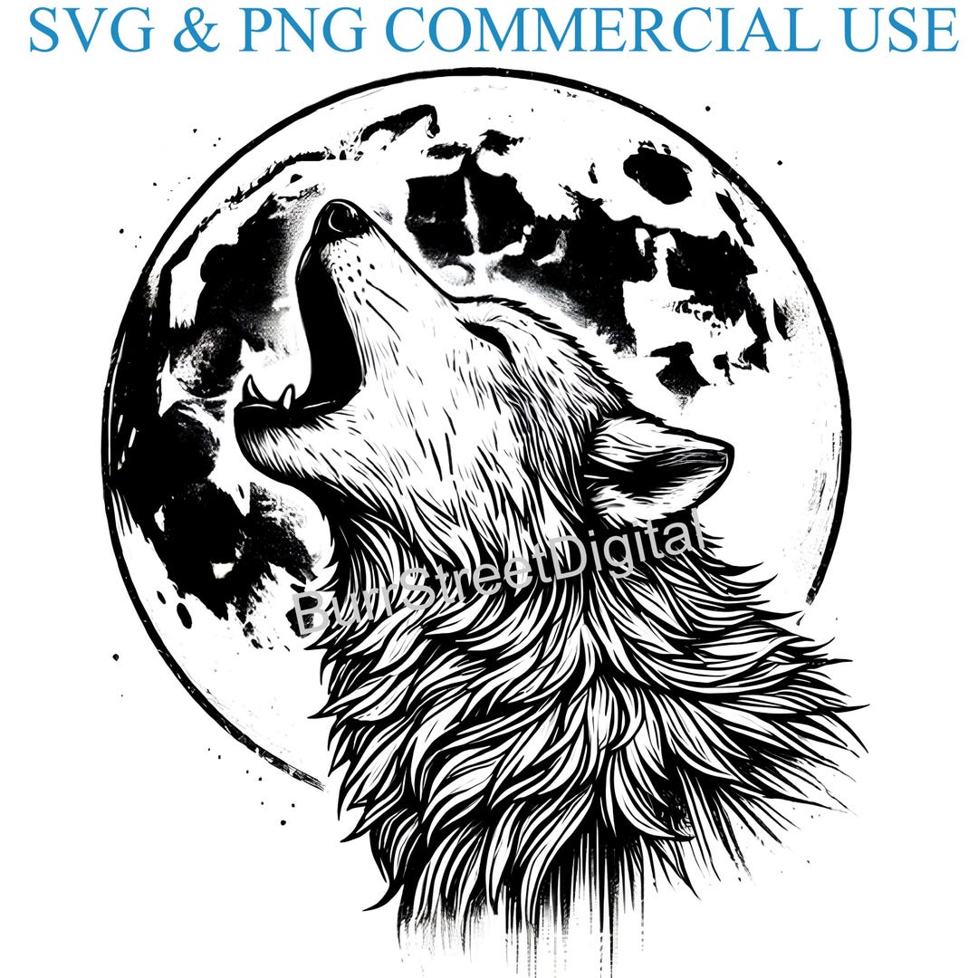 Wolf SVG PNG Digital Files, Commercial Use, Vector Graphic Design Print ...