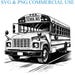 School Bus SVG & PNG Digital Files, Vector Graphic Design Print Laser ...