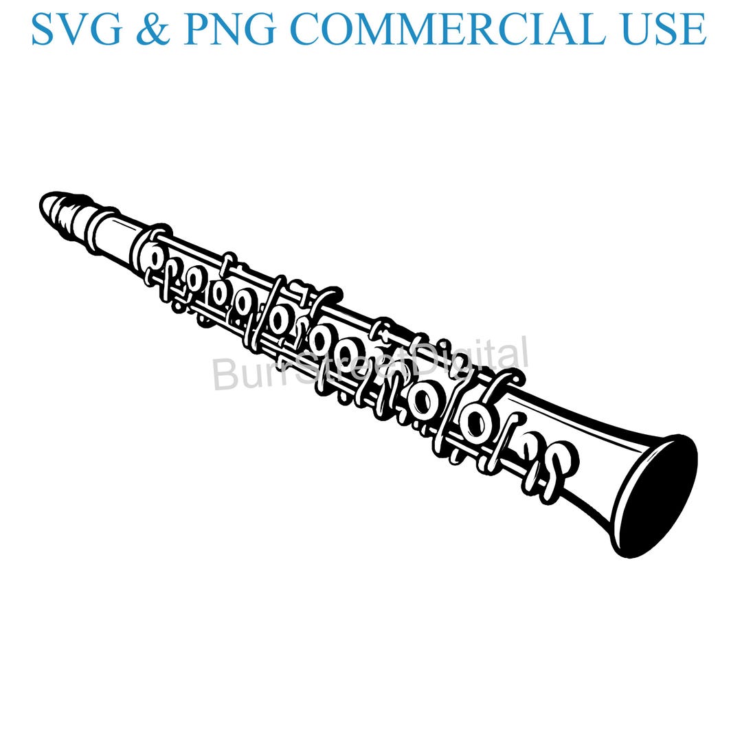 Clarinet SVG & PNG Digital Files, Vector Graphic Design Print Laser ...
