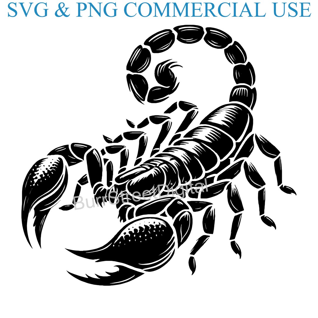 Scorpion SVG & PNG Digital File, Vector Graphic Design Cut Print Laser ...