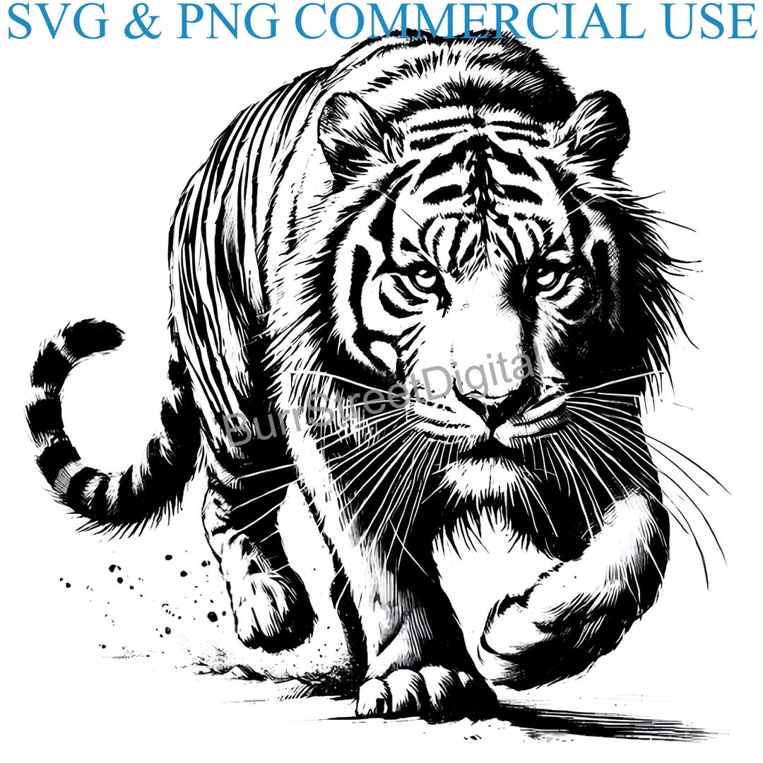 Tiger SVG & PNG Digital Files, Vector Graphic Design Print Laser ...