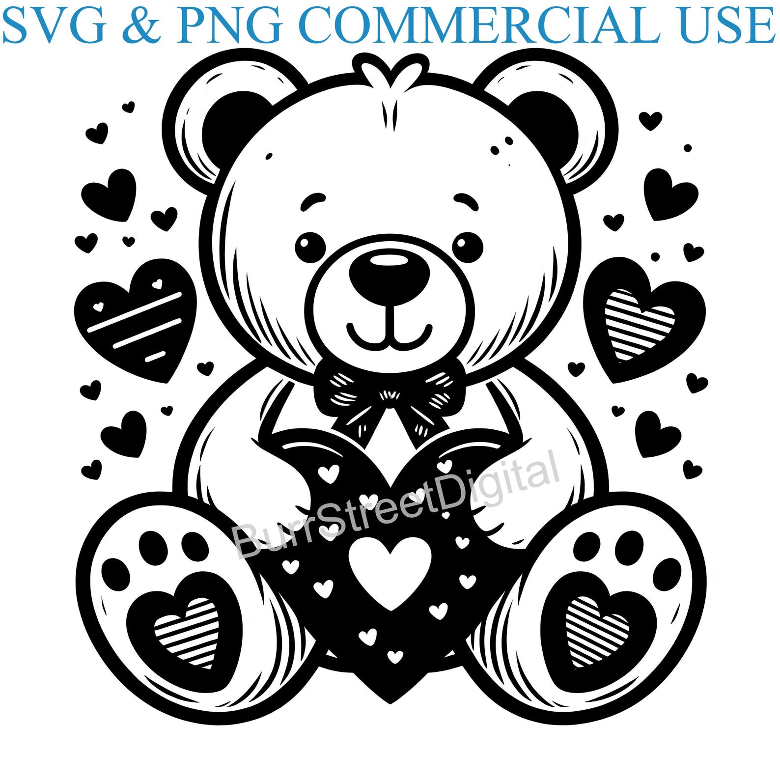 Teddy Bear SVG & PNG Digital Files, Vector Graphic Design Print Laser ...