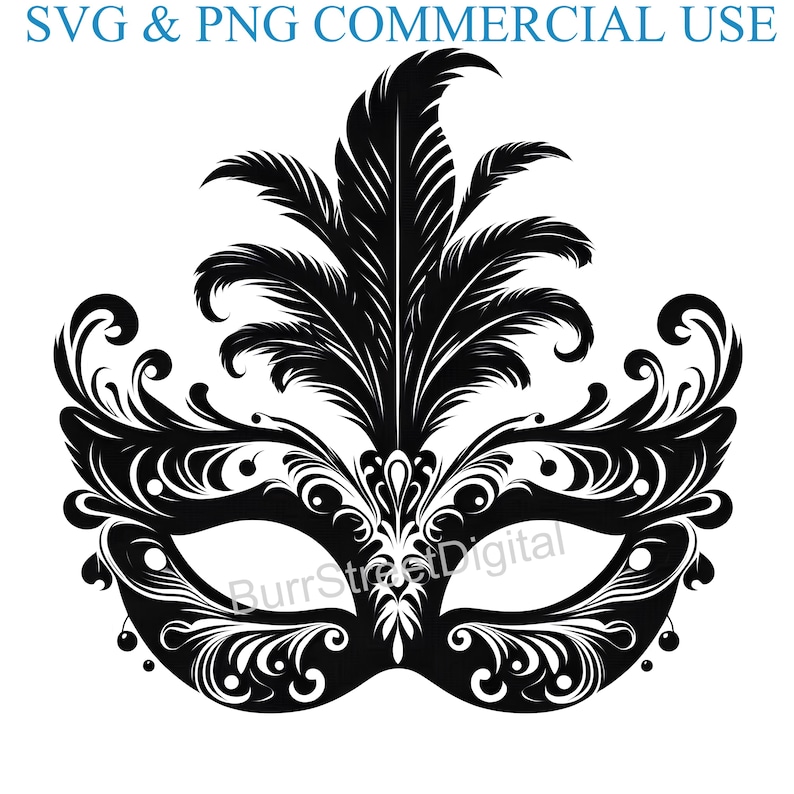 Masquerade Mask SVG & PNG Digital Files, Vector Graphic Design Print ...