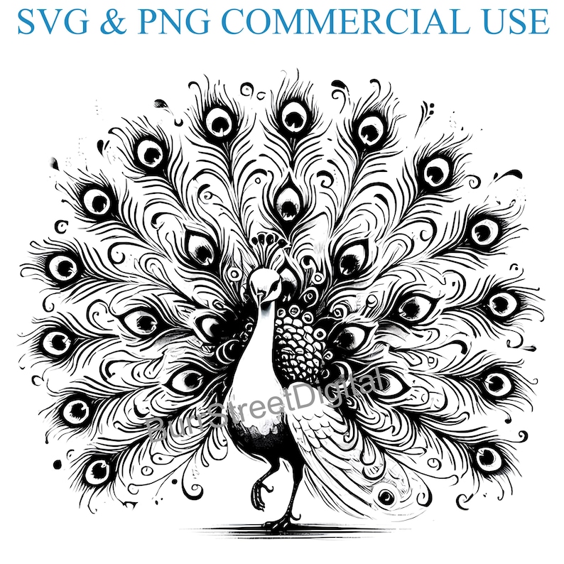 Peacock SVG, PNG Files, Vector Graphic Design (digital Download) - Etsy