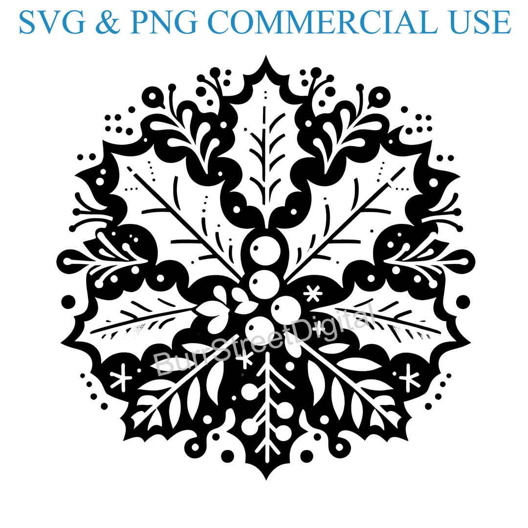 Christmas Holly Leaves SVG & PNG Digital Files, Vector Graphic Design ...