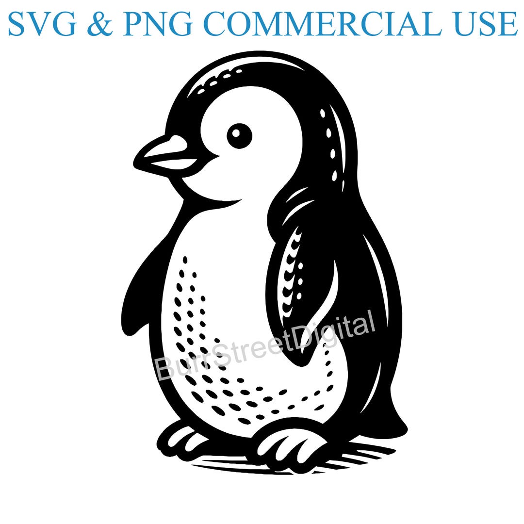 Penguin SVG & PNG Digital Files, Vector Graphic Design Print Laser ...