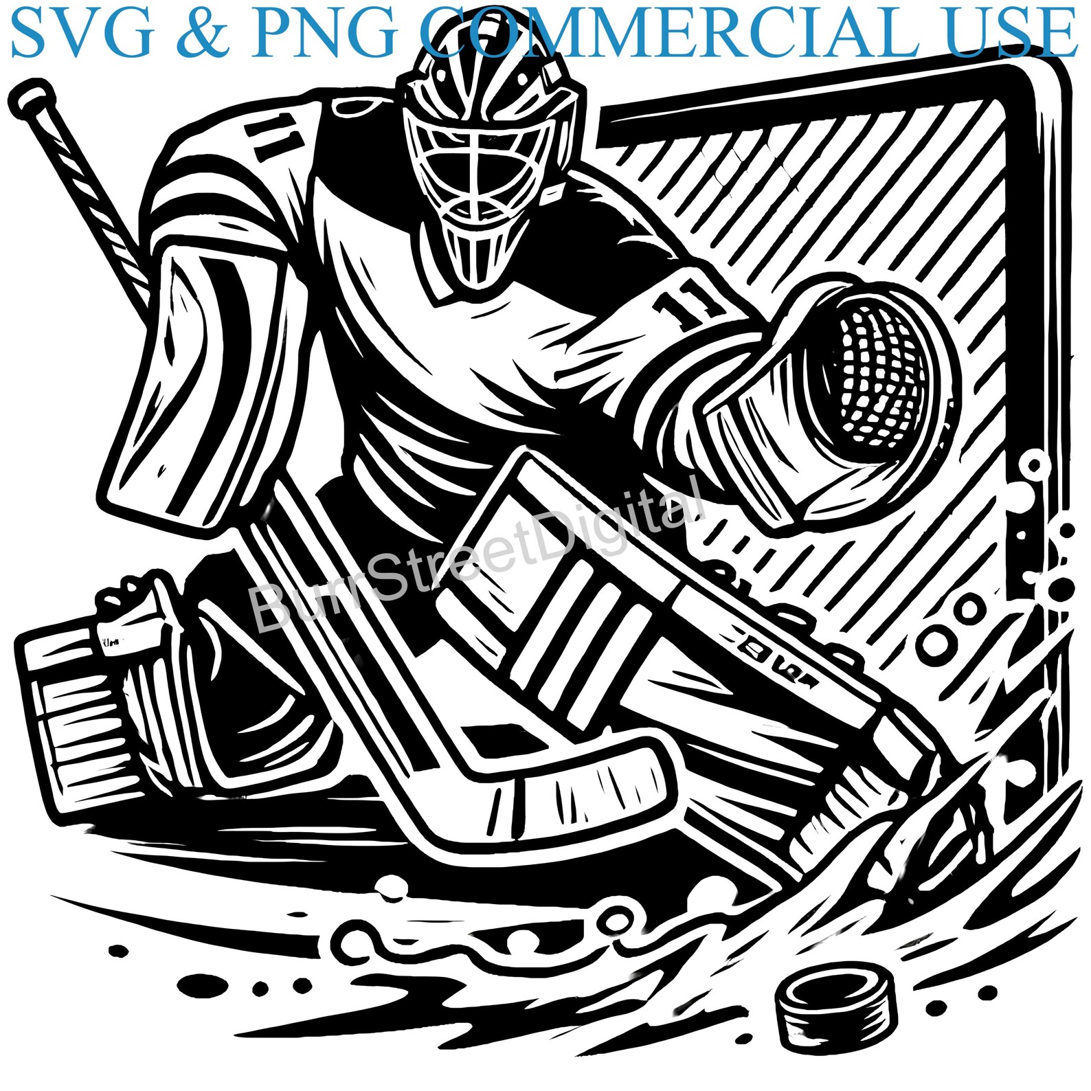 Hockey Goalie SVG & PNG Digital Files, Vector Graphic Design Print ...