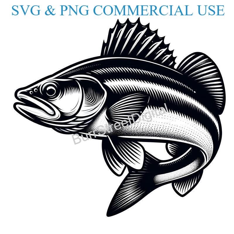 Walleye SVG & PNG Digital Files, Vector Graphic Design Cut Print Laser ...