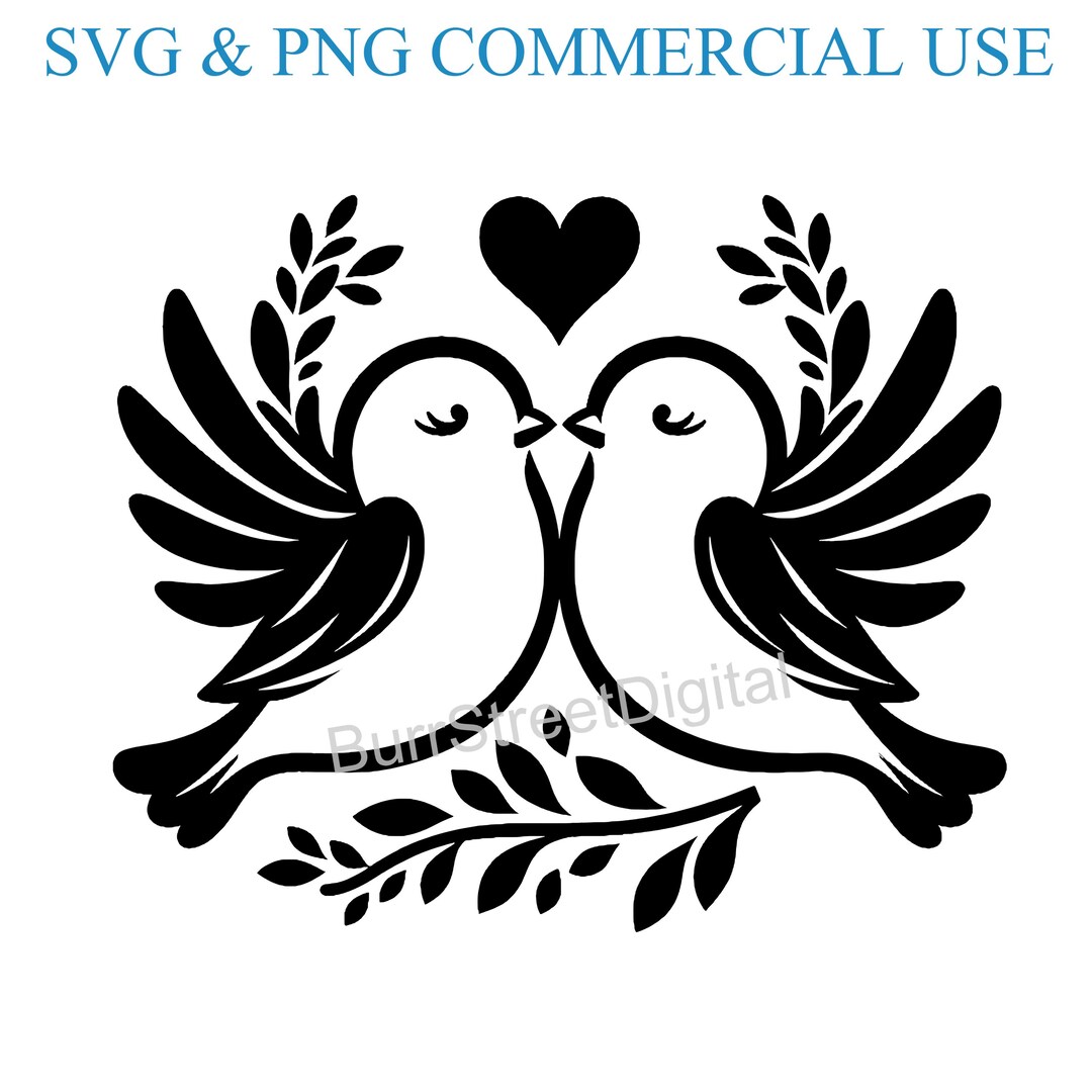 Love Birds SVG & PNG Digital Files, Vector Graphic Design Print Laser ...