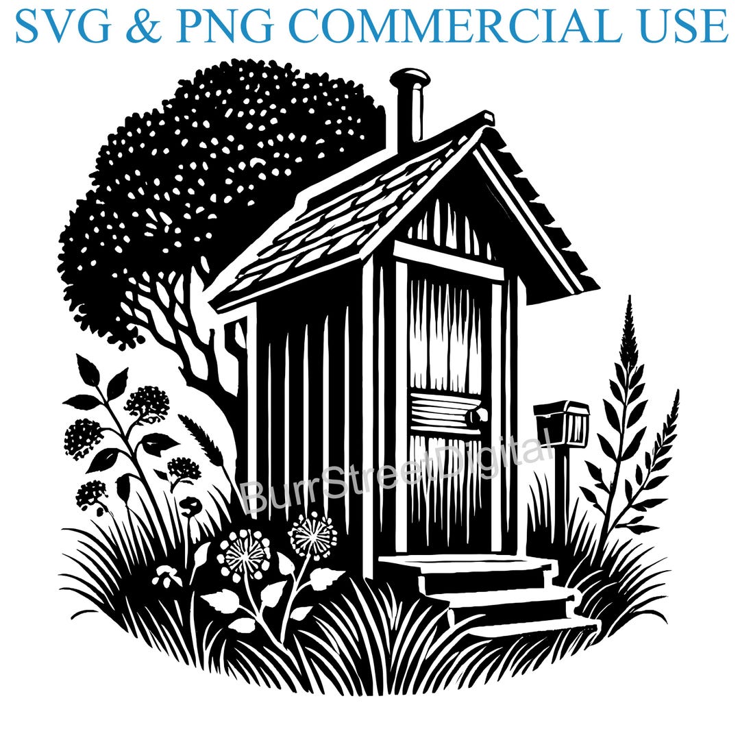 Outhouse SVG & PNG Digital Files for Cricut, Vector Graphic Design Cut ...