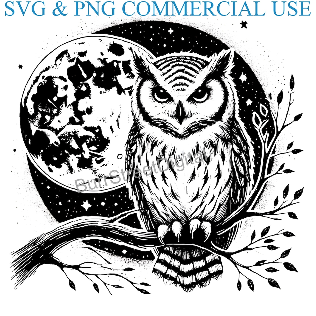 Owl SVG & PNG Digital Files, Vector Graphic Design Print Laser Engrave ...