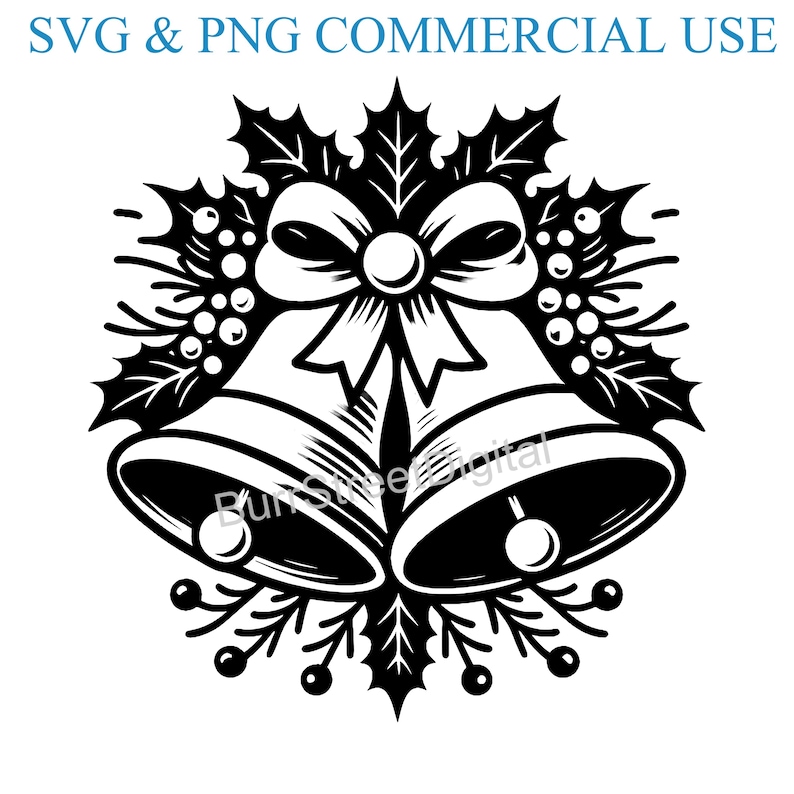 Jingle Bells SVG & PNG Digital Files, Vector Graphic Design Print Laser ...