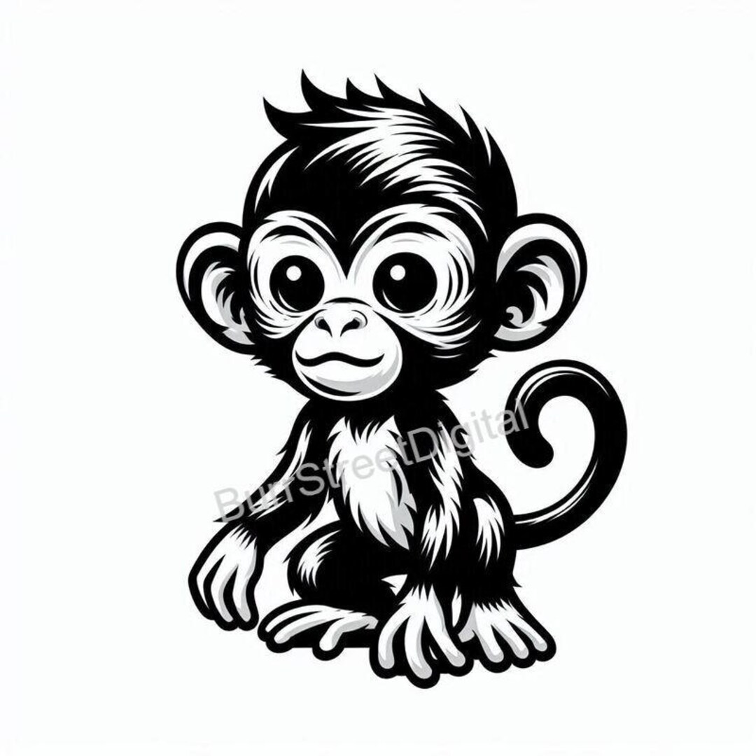 Monkey SVG PNG Digital Files for Cricut, Commercial Use, Instant ...