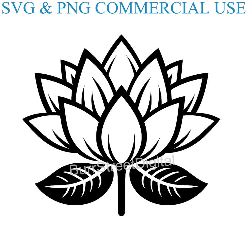 Lotus Flower SVG & PNG Digital Files for Cricut, Vector Graphic Design ...