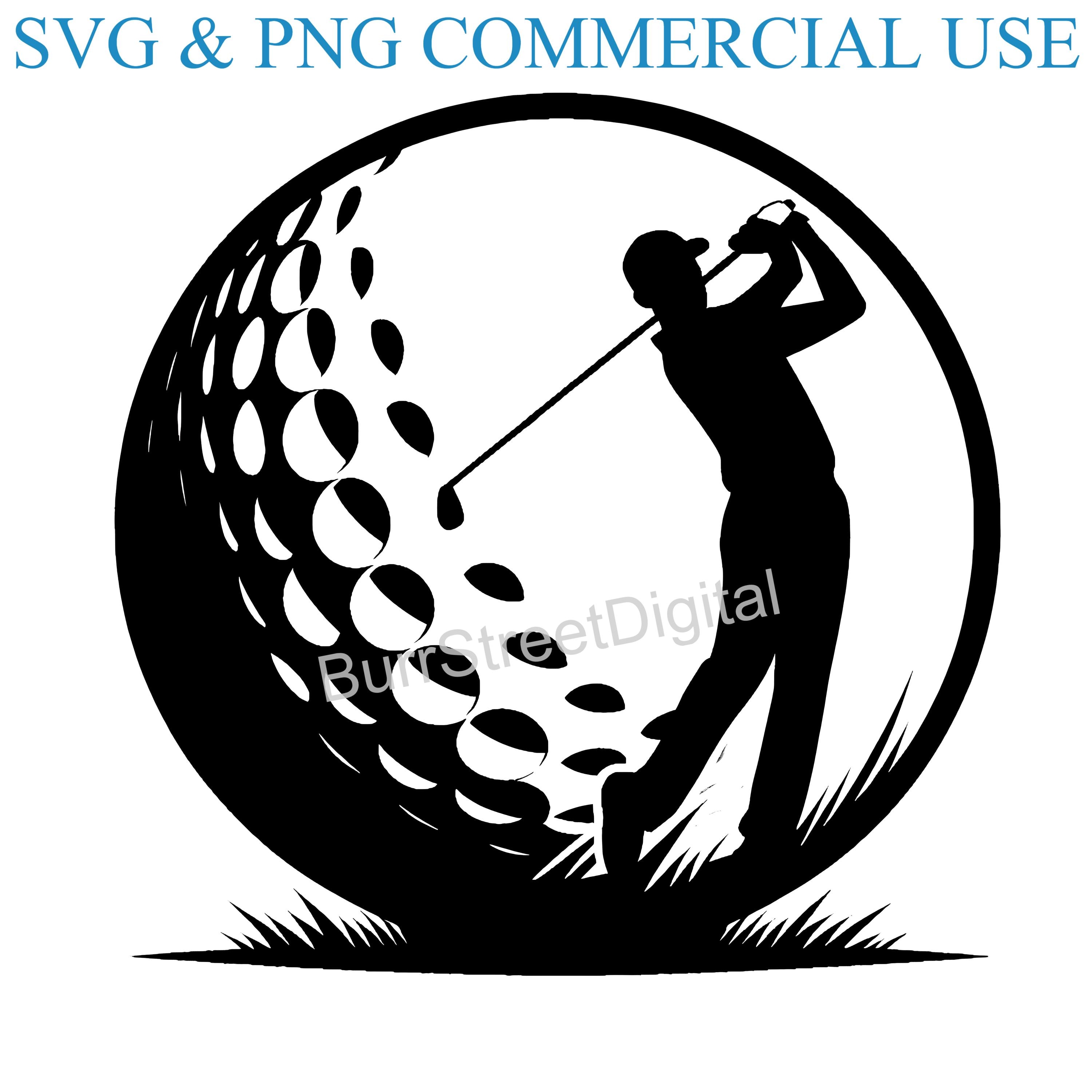 Golf Ball Golfer SVG & PNG Digital Files, Vector Graphic Design Print ...