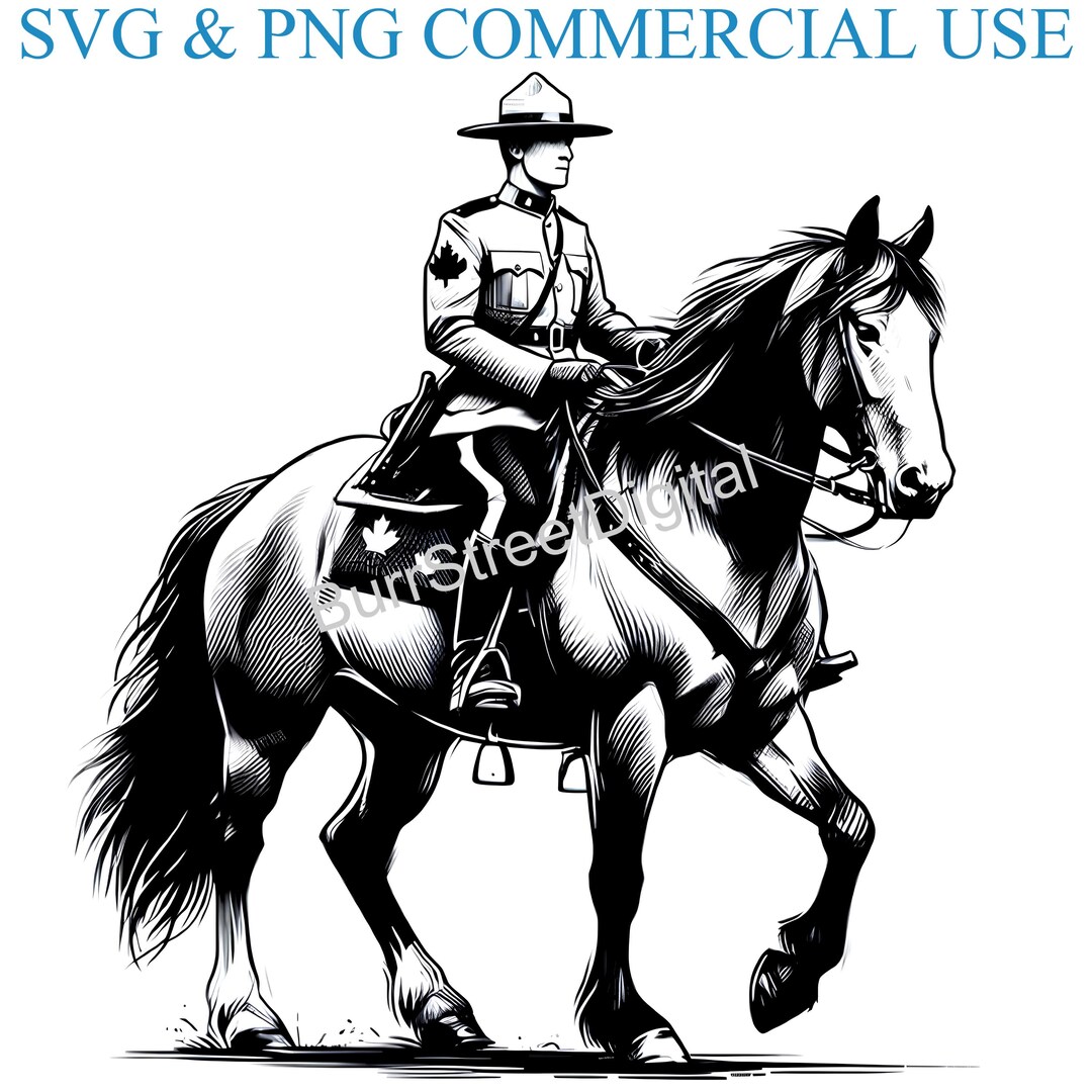 Canadian Mountie SVG & PNG Digital Files, Vector Graphic Design Print ...