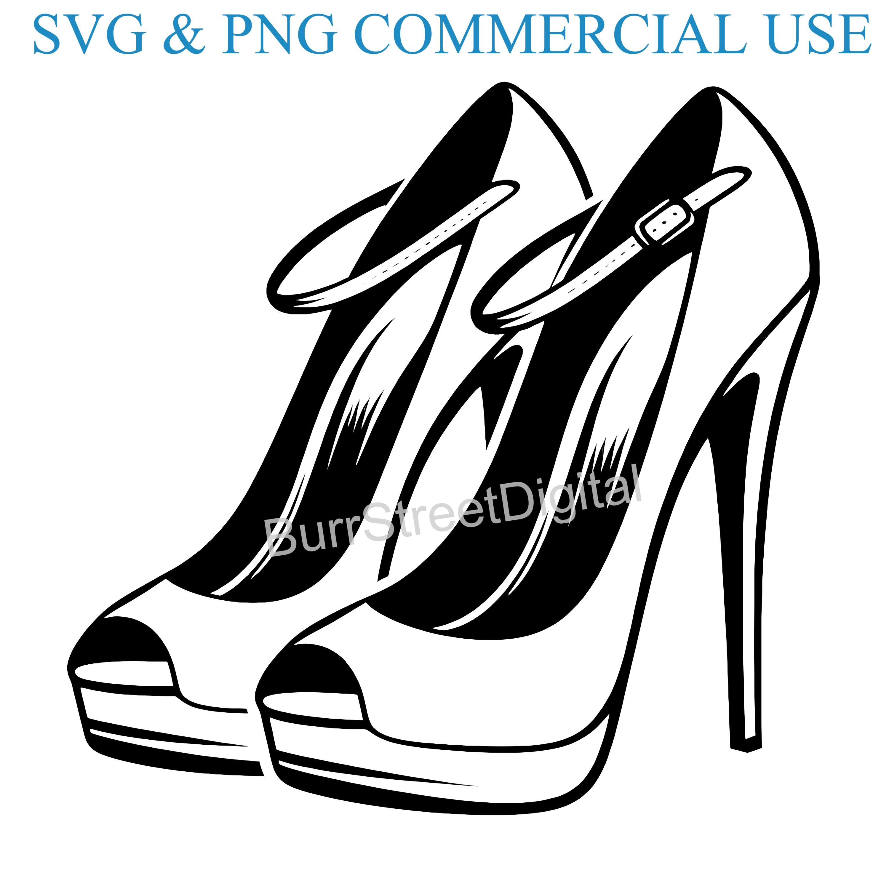 Ladies High Heel Shoes SVG & PNG Digital Files, Vector Graphic Design ...