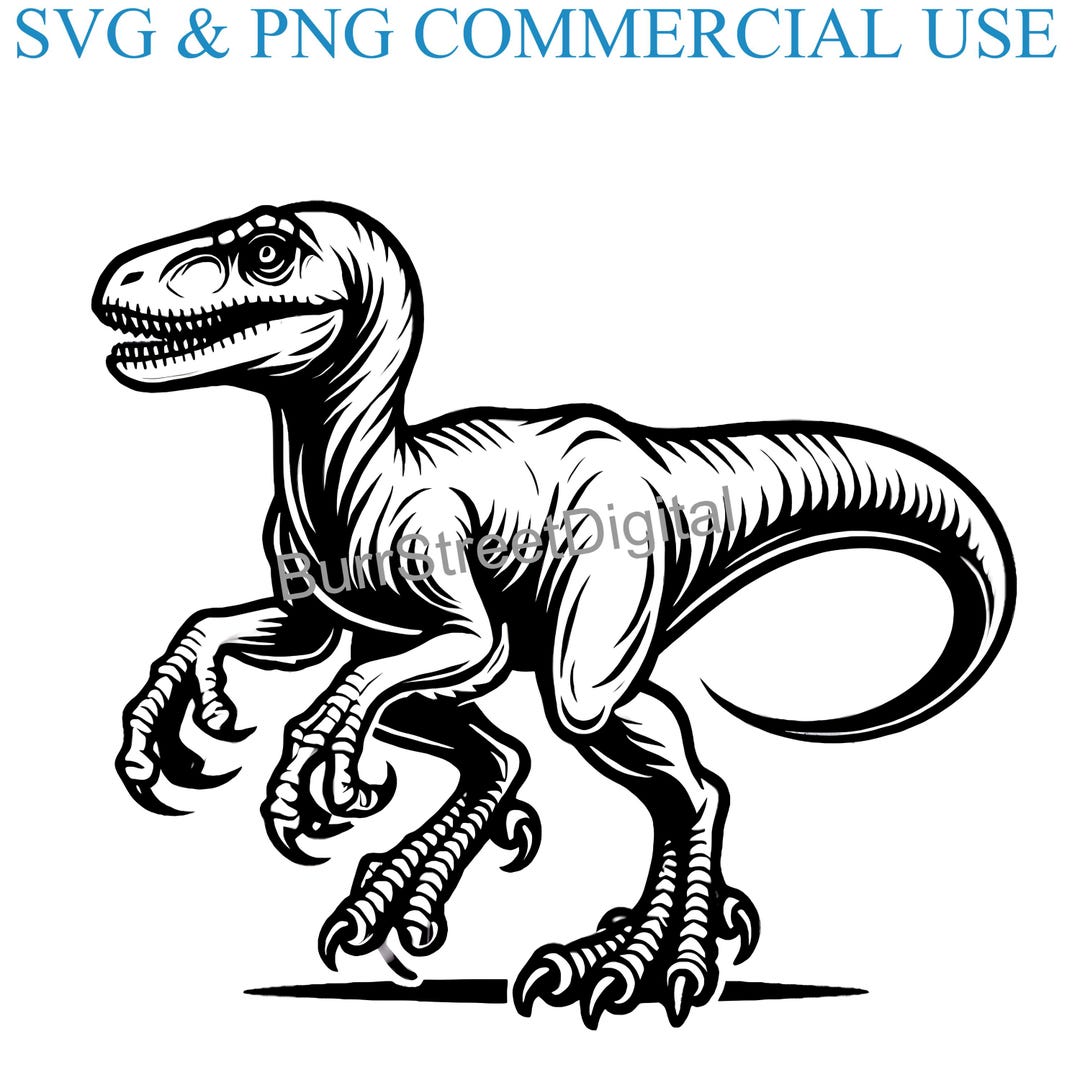 Velociraptor SVG & PNG Digital File, Vector Graphic Design Print Laser ...