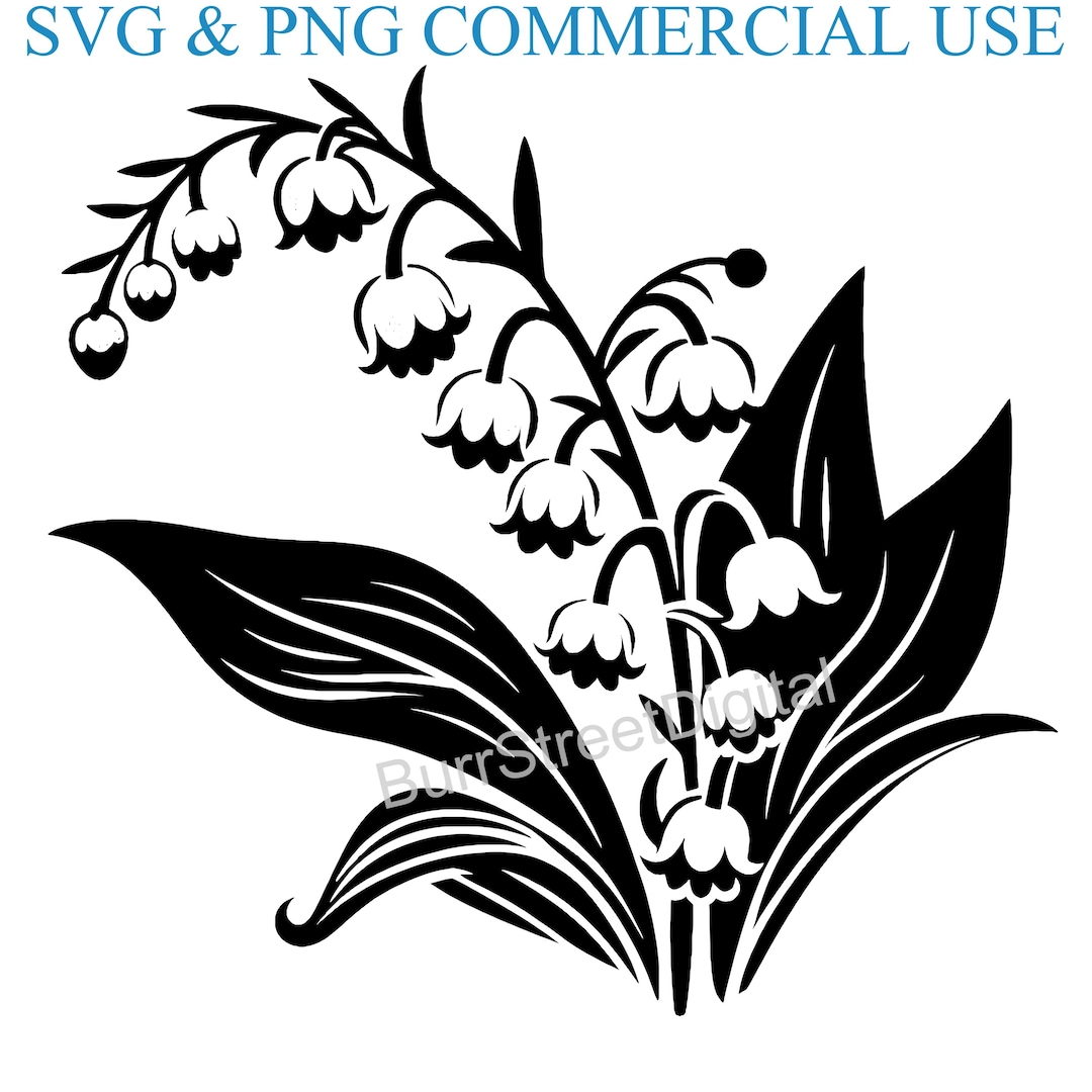 Lily of the Valley SVG & PNG Digital Files, Vector Graphic Design Print ...