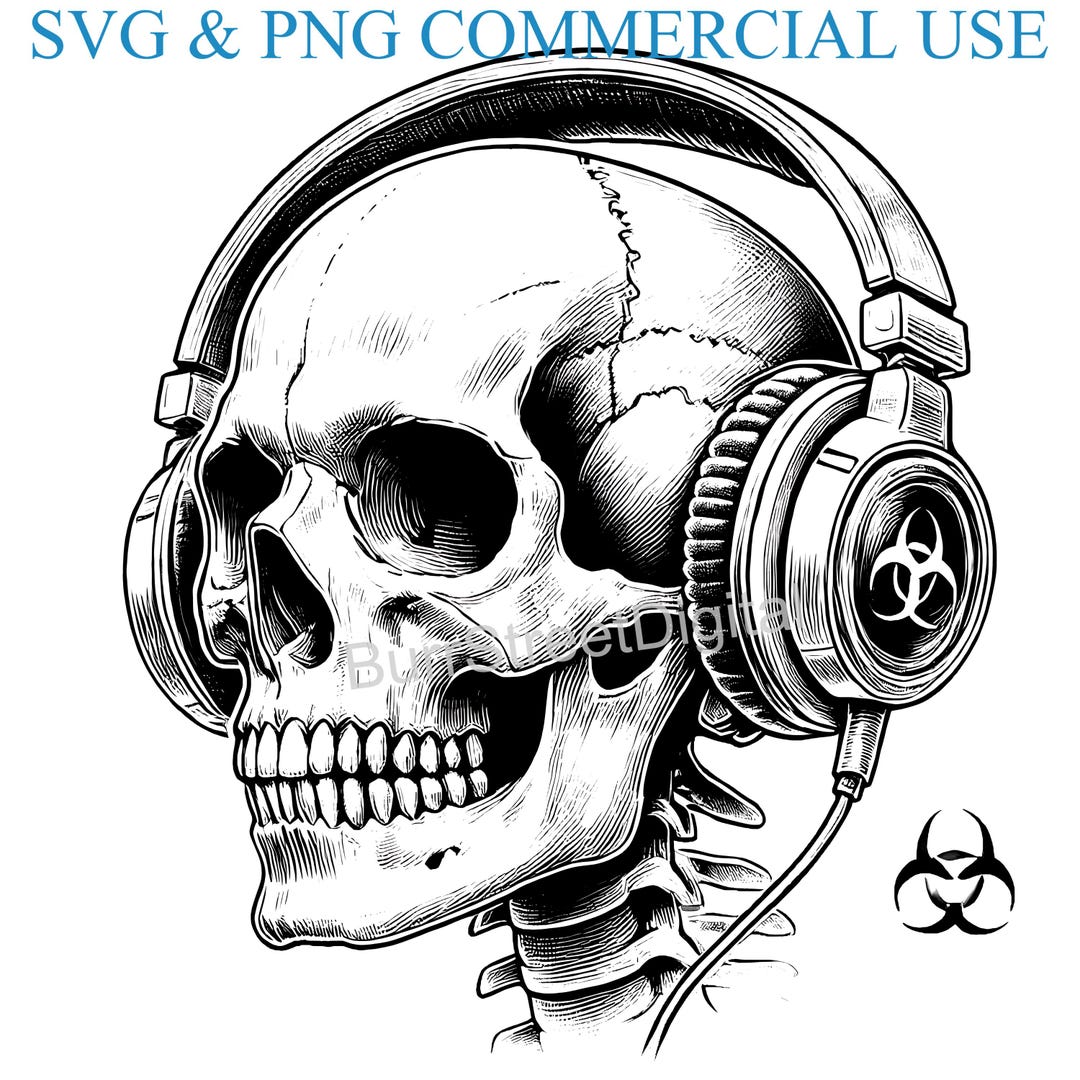 Skull SVG & PNG Digital File, Vector Graphic Design Print Laser Engrave ...