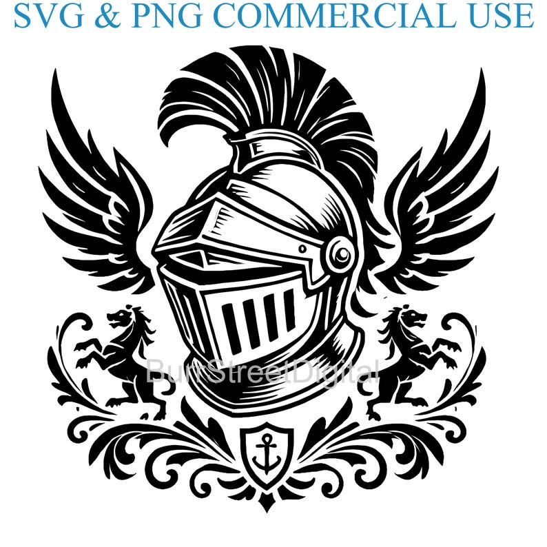 Knight Helmet SVG & PNG Digital Files, Vector Graphic Design Print ...
