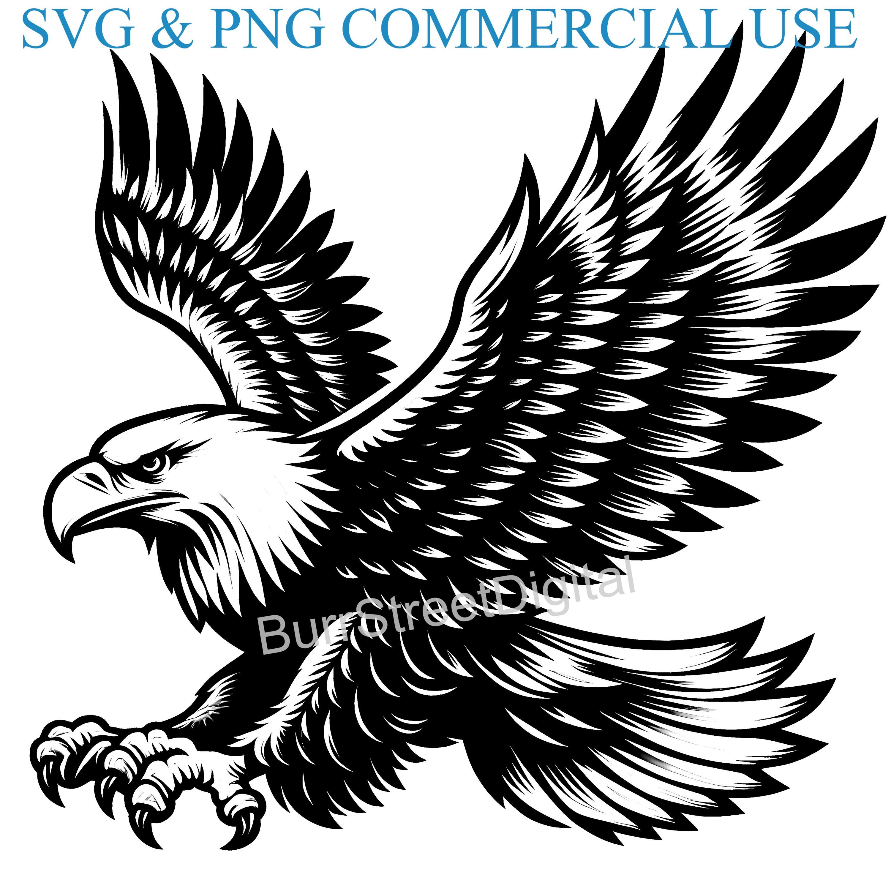 Bald Eagle SVG & PNG Digital Files, Vector Graphic Design Print Laser ...