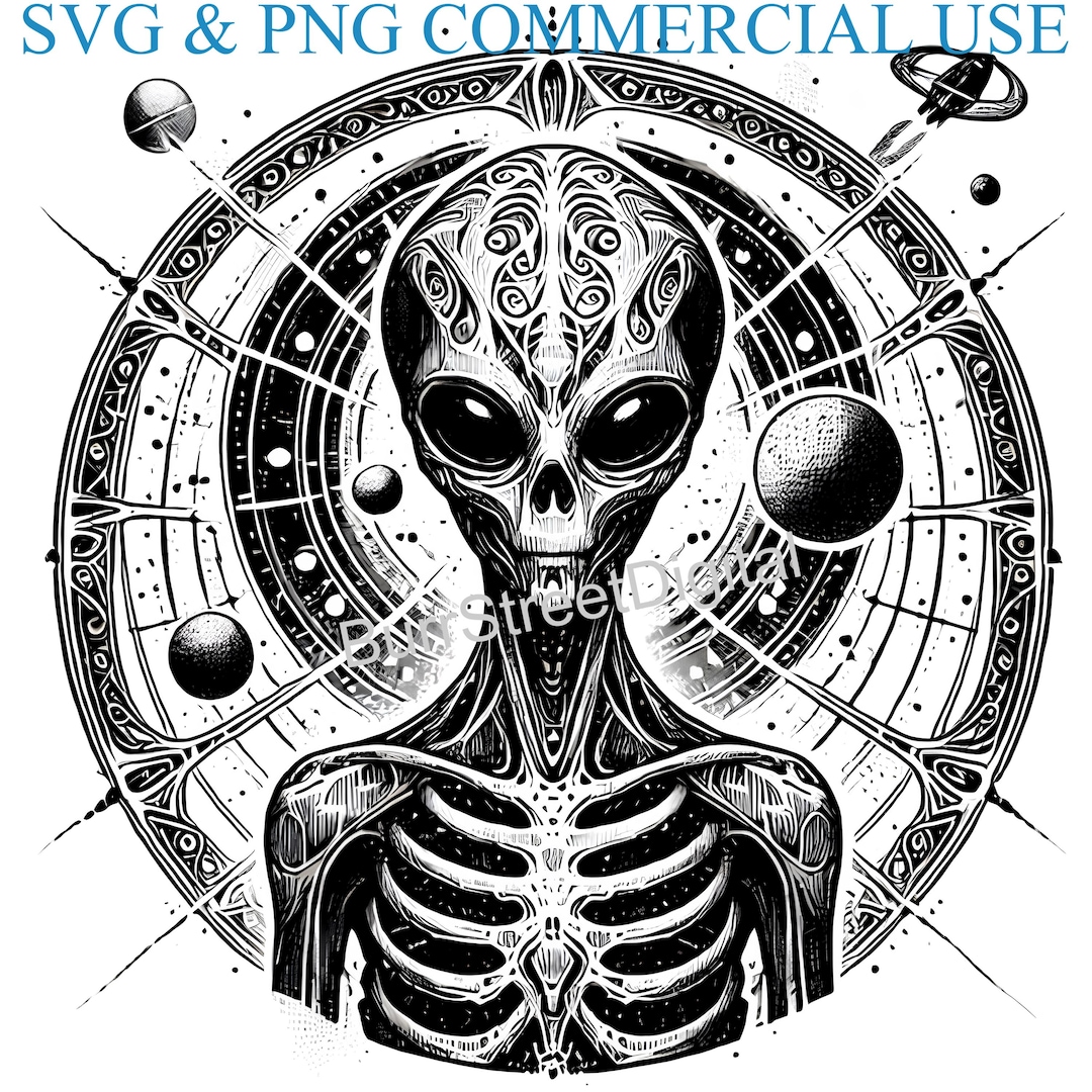 Alien SVG & PNG Digital Files, Vector Graphic Design Print Laser ...