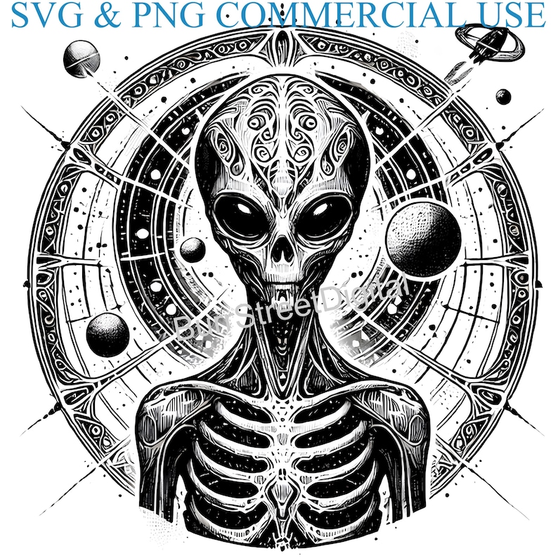 Alien SVG & PNG Digital Files, Vector Graphic Design Print Laser ...