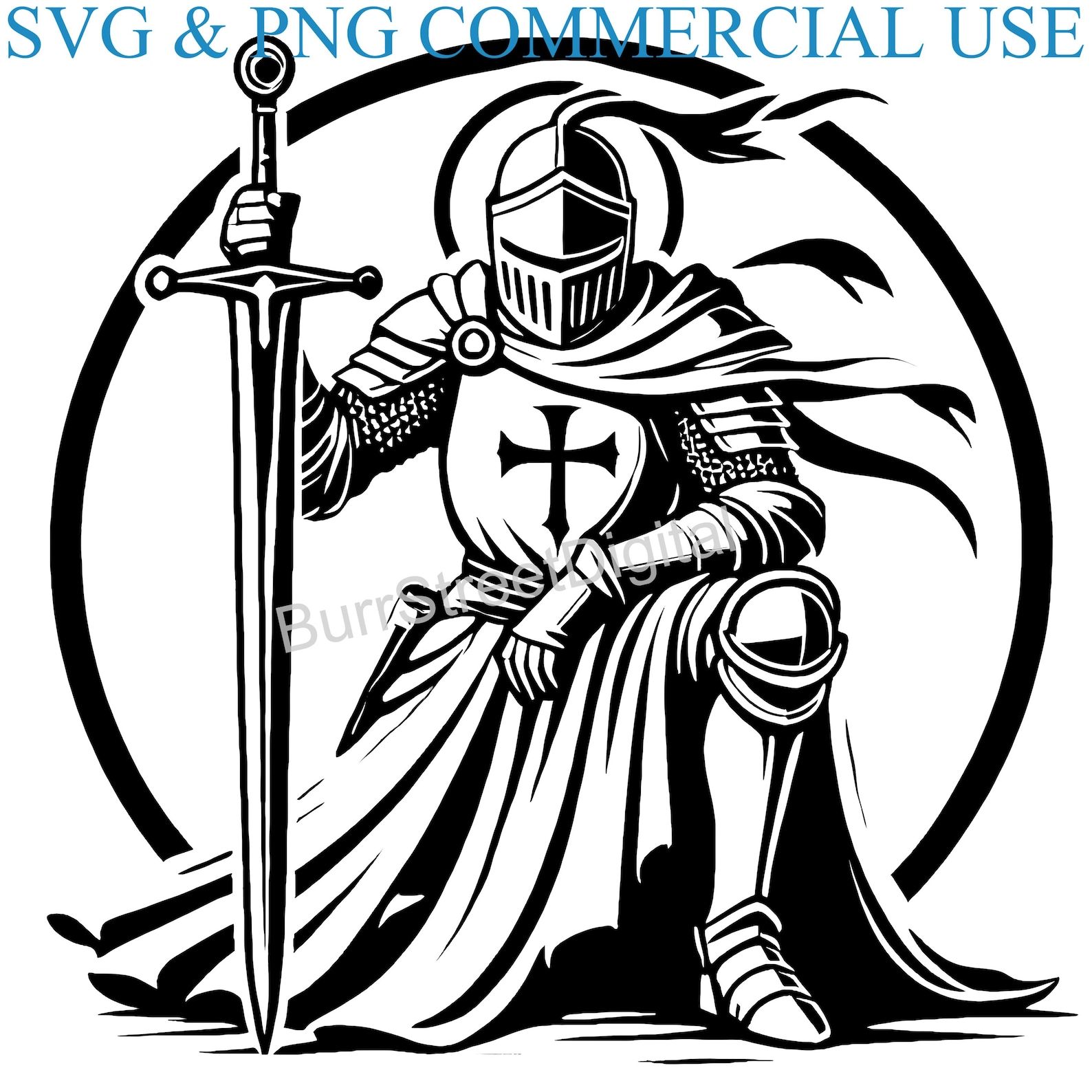 Knight SVG & PNG Digital Files, Vector Graphic Design Print Laser ...