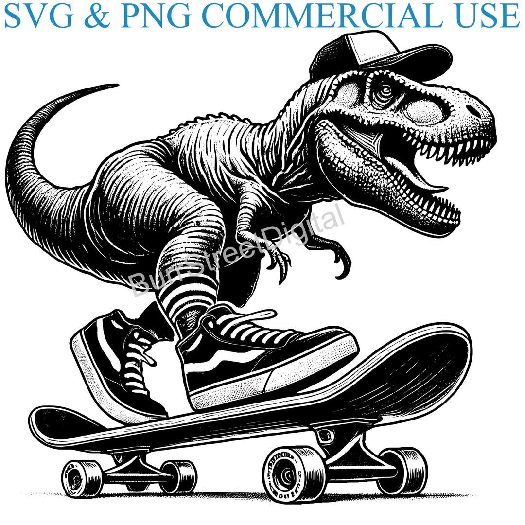 T Rex SVG & PNG Digital Files, Vector Graphic Design Print Laser ...