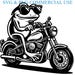 Frog on a Motorcycle SVG & PNG Digital Files, Vector Graphic Design Cut ...