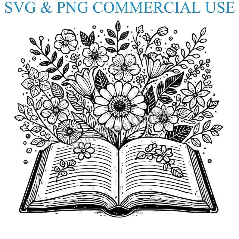 Book of Flowers SVG PNG, Floral Vector Art (digital Download) - Etsy Canada