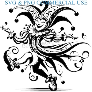 Jester SVG & PNG Digital Files, Vector Graphic Design Print Laser ...
