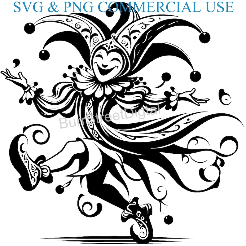 Jester SVG & PNG Digital Files, Vector Graphic Design Print Laser ...