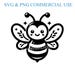 Bumble Bee SVG & PNG Digital Files, Vector Graphic Design Cut Print ...