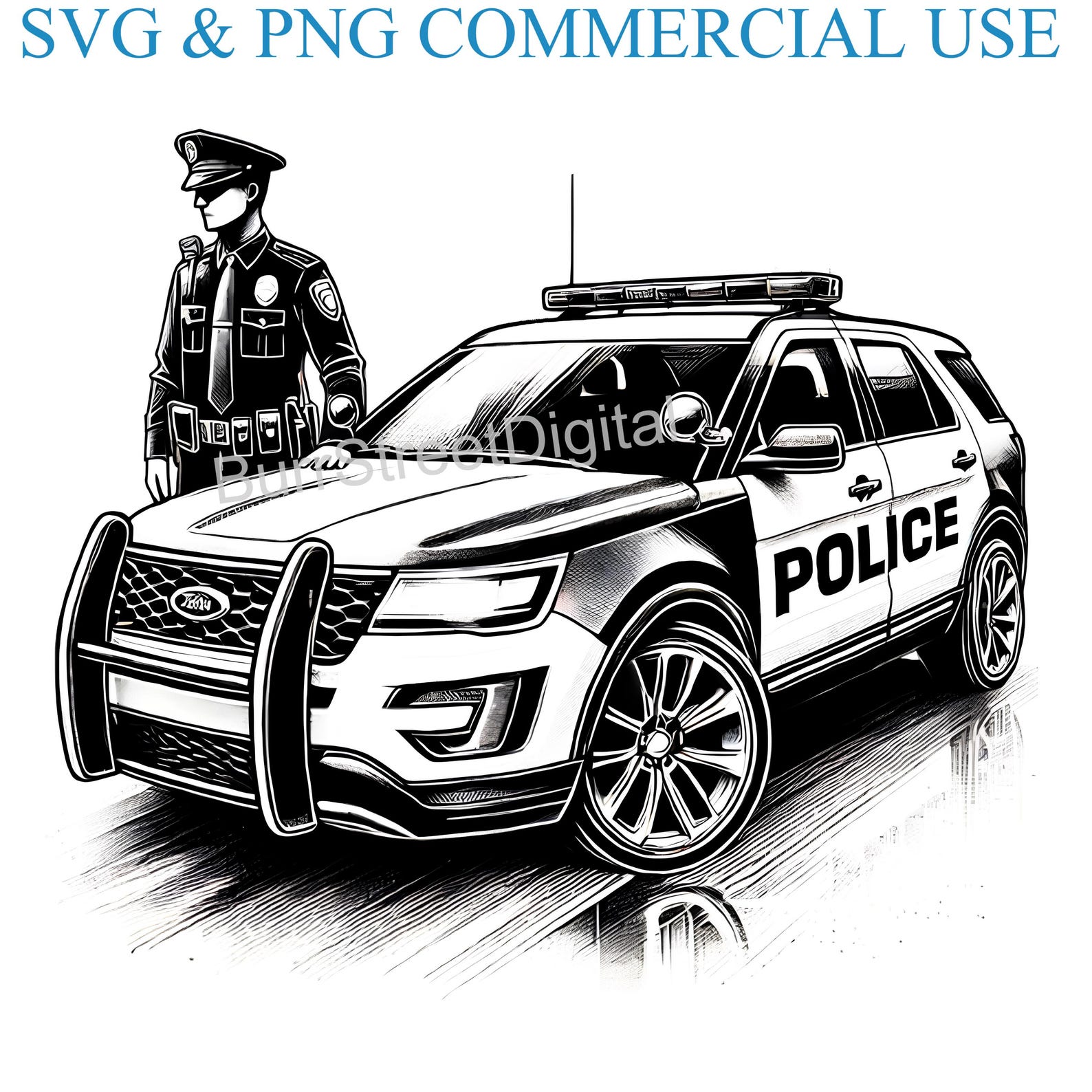 Policeman SVG & PNG Digital Files, Vector Graphic Design Print Laser ...