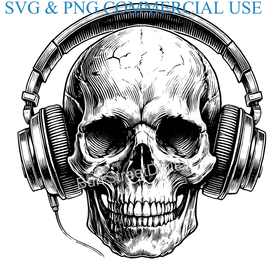 Skull SVG & PNG Digital Files, Vector Graphic Design Print Laser ...