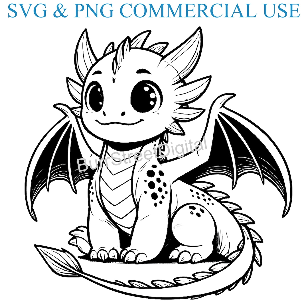 Baby Dragon SVG & PNG Digital Files, Vector Graphic Design Print Laser ...