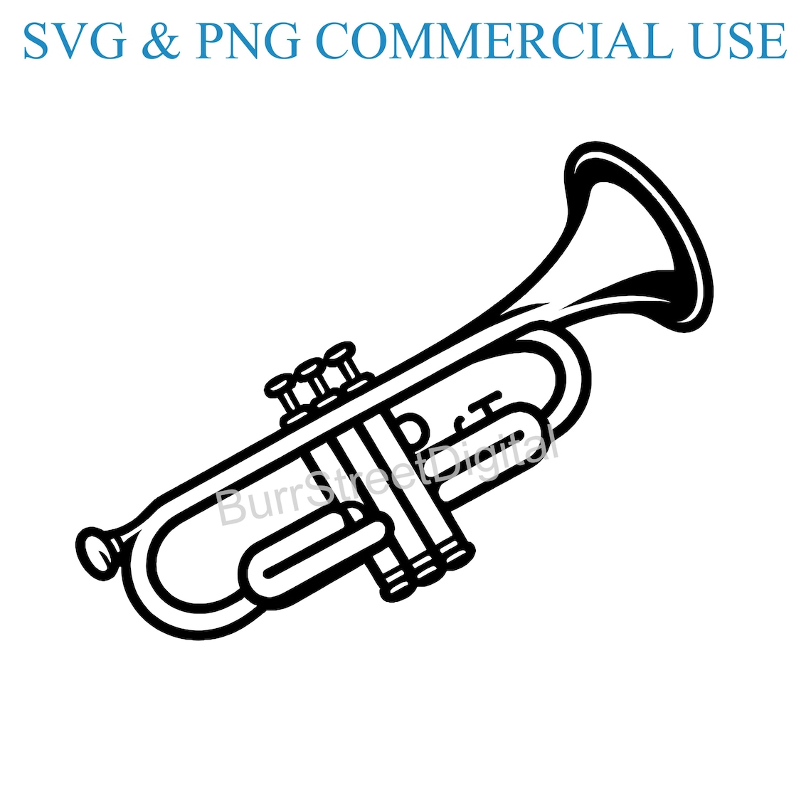 Trumpet SVG & PNG Digital Files, Vector Graphic Design Print Laser ...