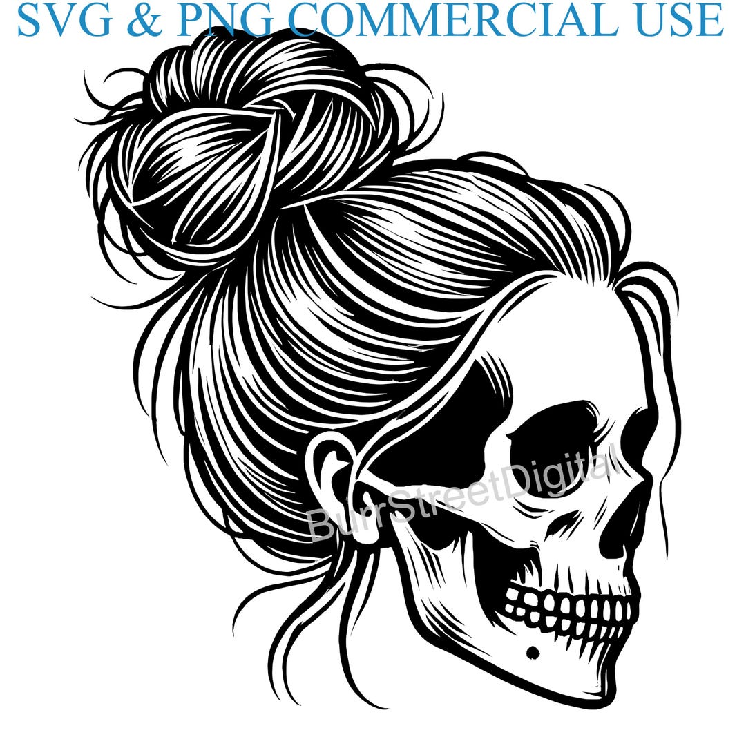 Skull SVG & PNG Digital Files, Vector Graphic Design Cut Print Laser ...