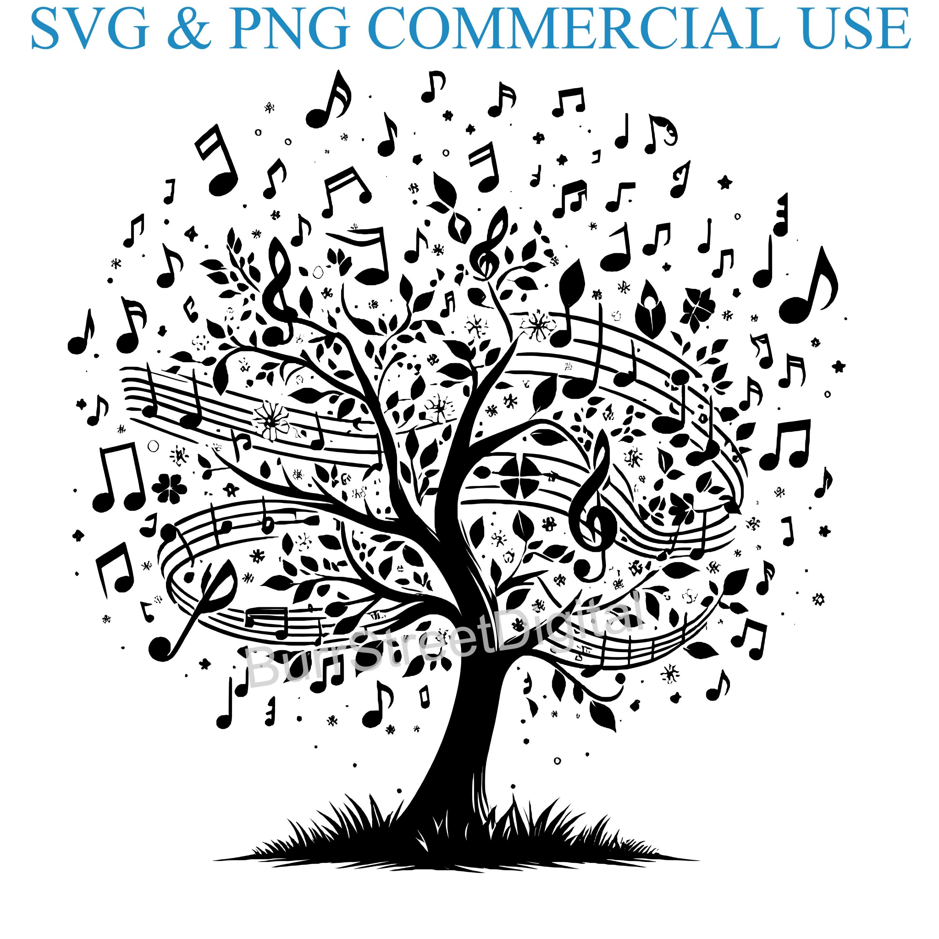 Music Tree SVG, PNG Files, Vector Graphic (digital Download) - Etsy