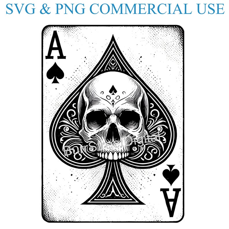 Ace of Spades Skull Vector, SVG PNG Graphic (digital Download) - Etsy