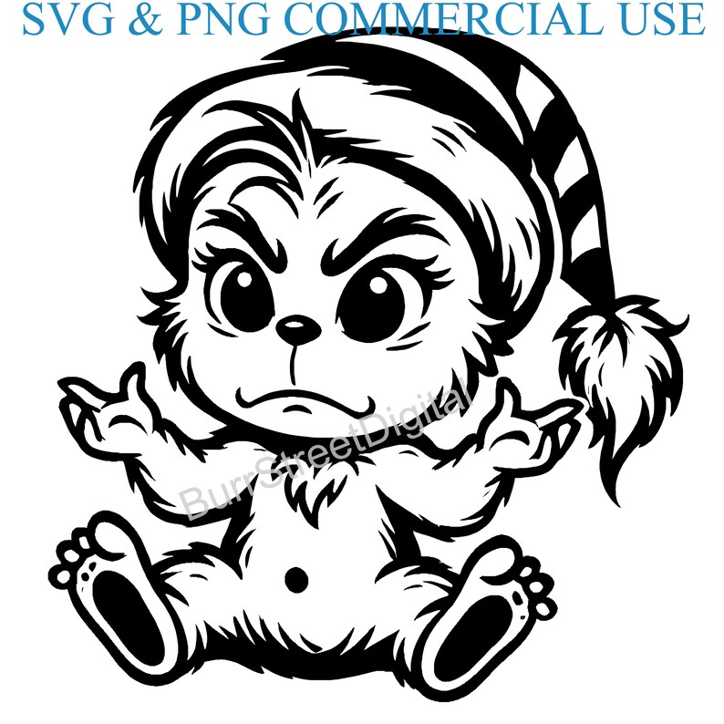 Baby Grinch SVG & PNG Digital Files, Vector Graphic Design Print Laser ...