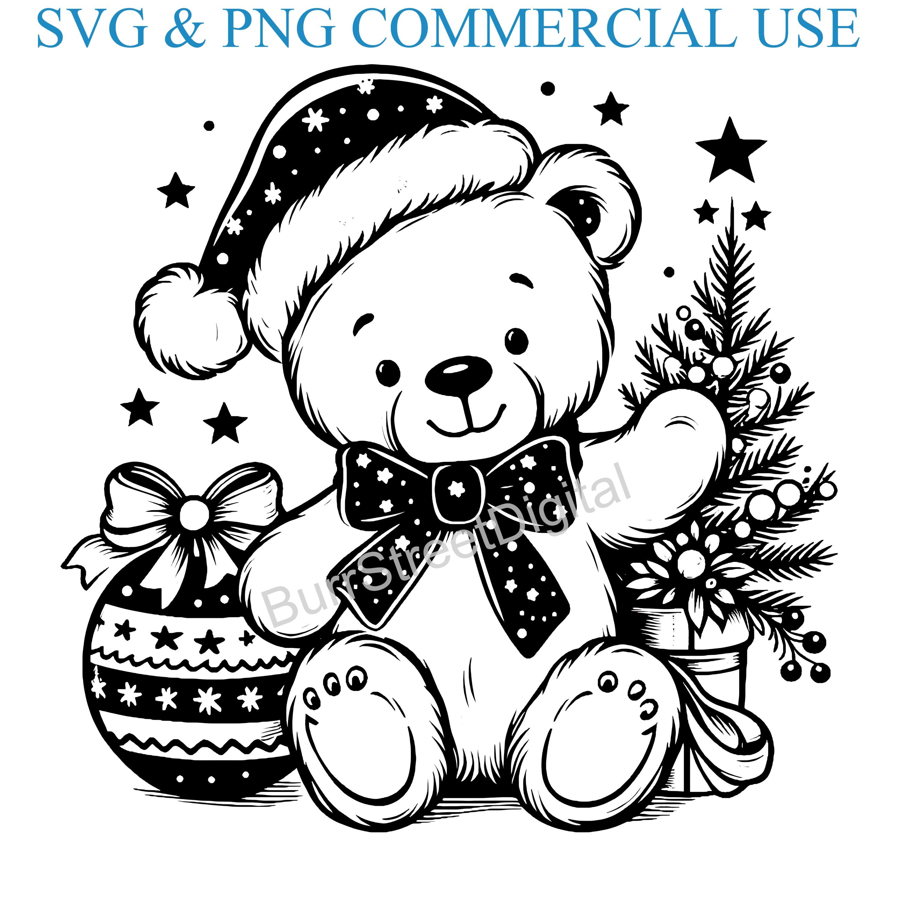 Christmas Teddy Bear SVG, PNG, Vector Graphic (digital Download) - Etsy