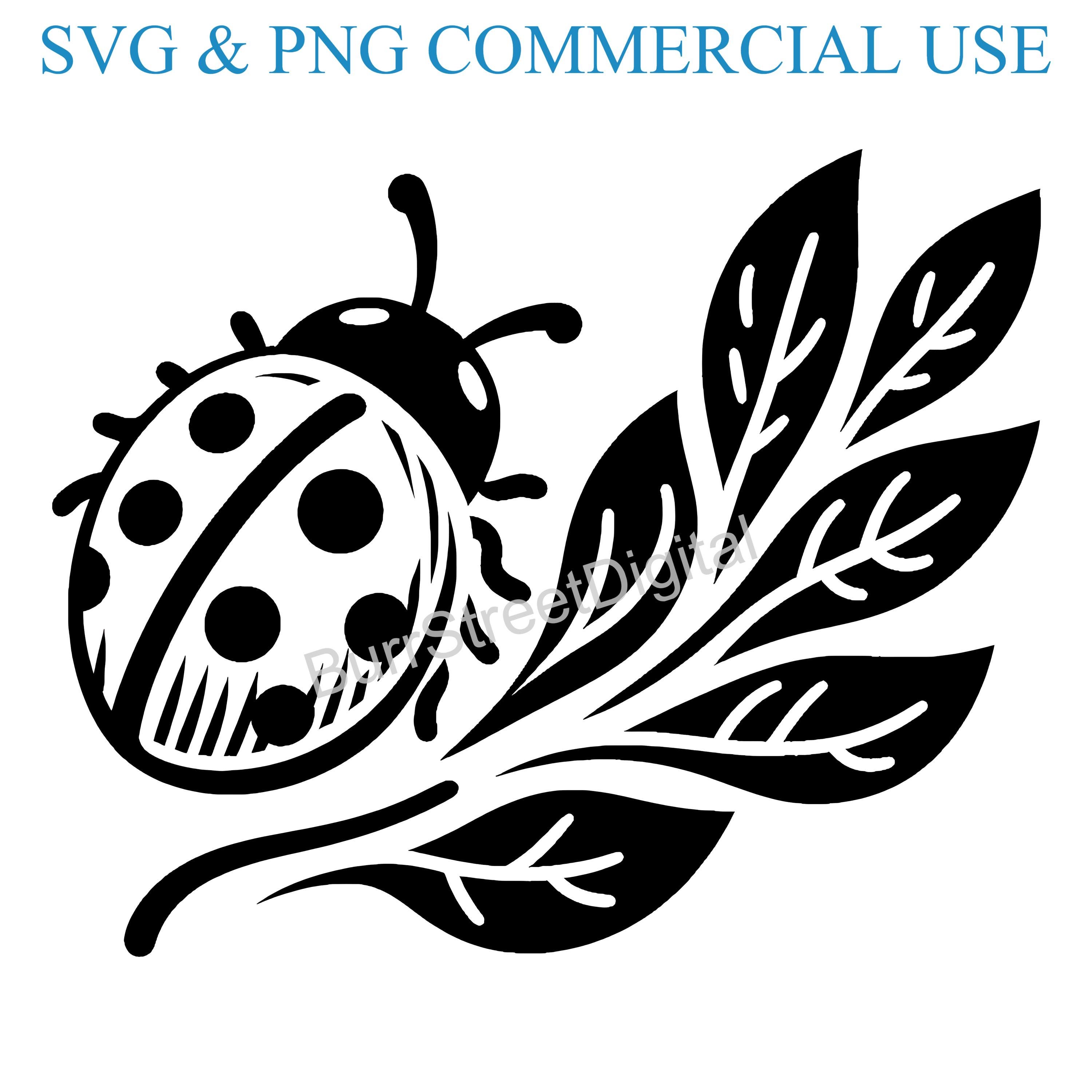 Ladybug SVG & PNG Digital Files, Vector Graphic Design Cut Print Laser ...