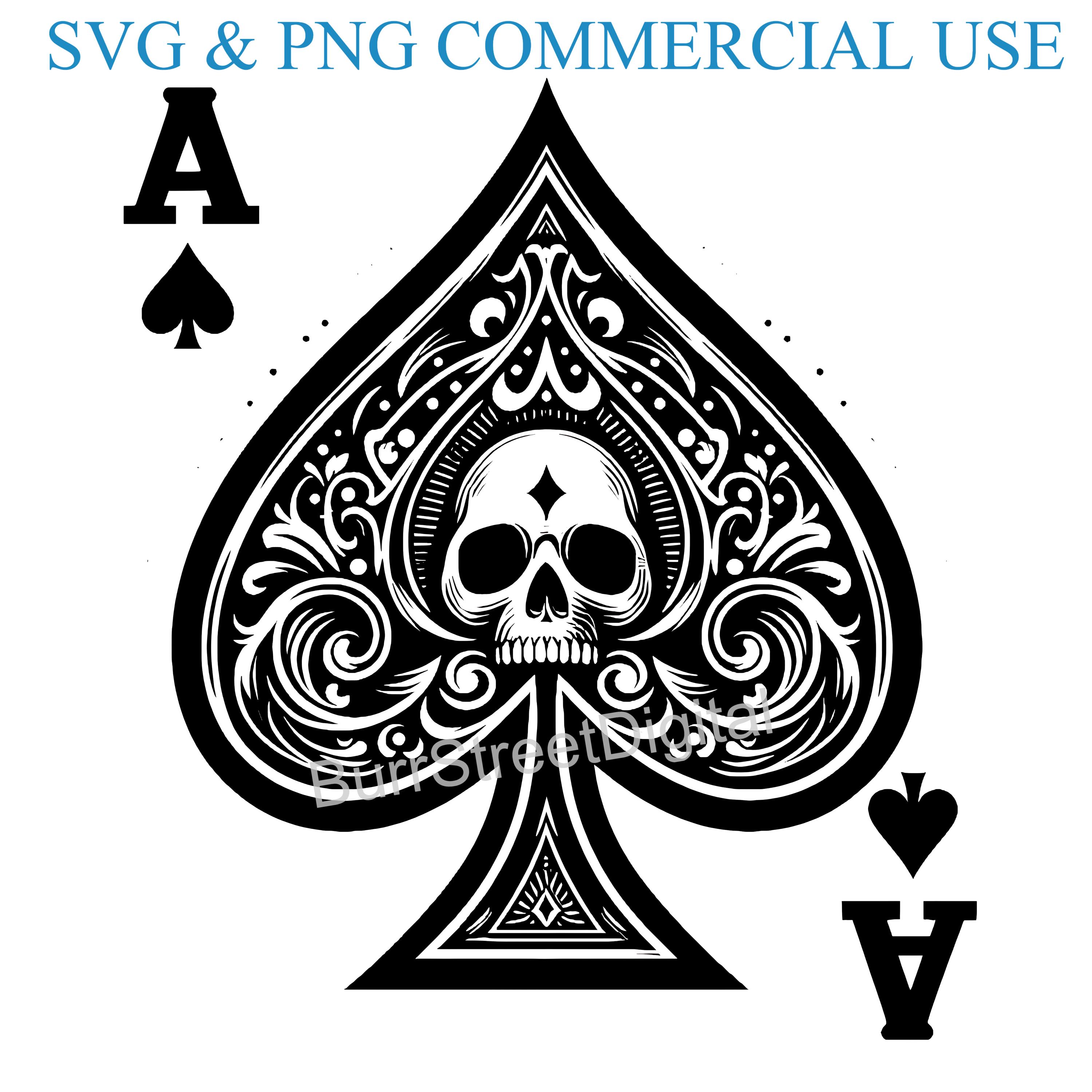 Ace of Spades SVG & PNG Digital Files, Vector Graphic Design Cut Print ...